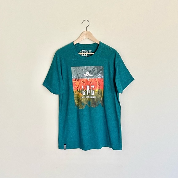 Lrg | Shirts | Lrg Lion Jungle Palm Leaf Graphic Teal T Shirt Mens Size Large | Poshmark